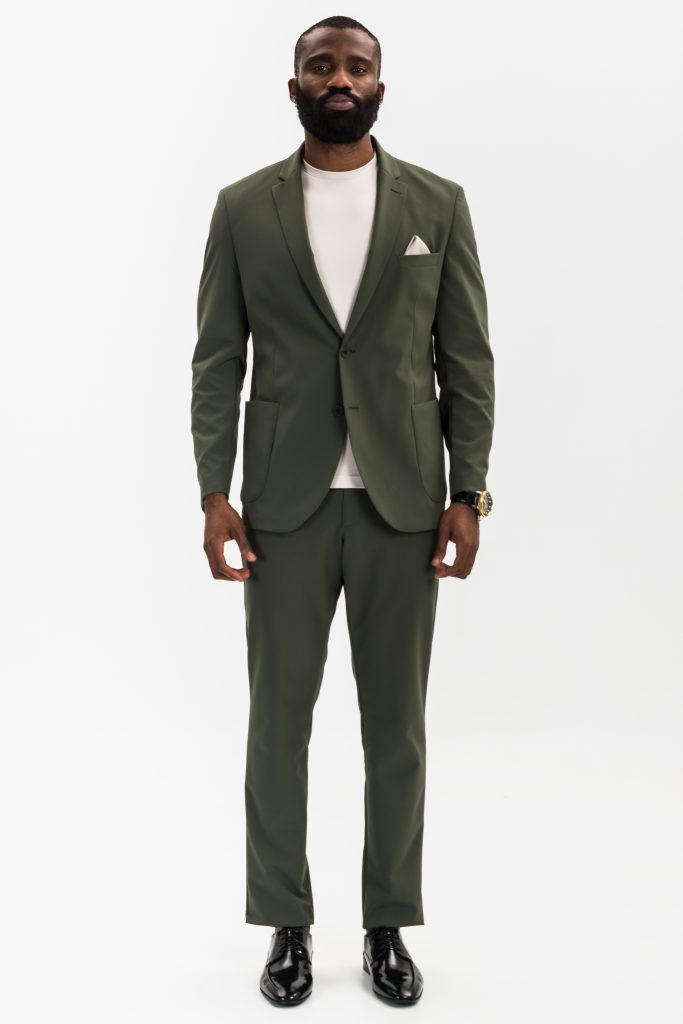 Men’s Army Green Two-Piece Tailored Suit with Slim Fit Design – Modern ...