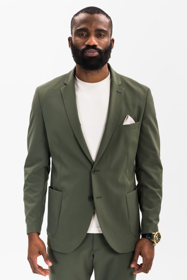 Men’s Army Green Two-Piece Tailored Suit with Slim Fit Design – Modern ...
